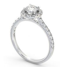 Halo Cushion Diamond Engagement Ring Palladium - Adriana | Angelic Diamonds