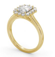 Halo Radiant Diamond Engagement Ring 18K Yellow Gold - Danica | Angelic Diamonds