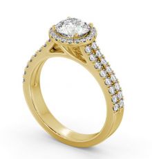 Halo Round Diamond Engagement Ring 9K Yellow Gold - Saffa | Angelic ...