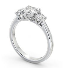 Three Stone Heart Diamond Ring Platinum - Bernal | Angelic Diamonds