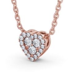 Heart Design Diamond Pendant 18K Rose Gold - Rivera | Angelic Diamonds